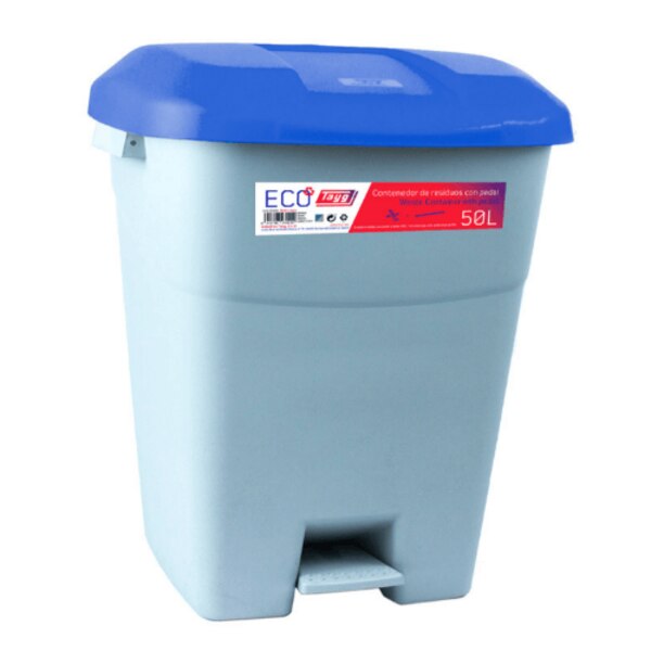 ZAFACON C/PEDAL GRIS/TAPA AZUL 13 GAL. | Nido Group